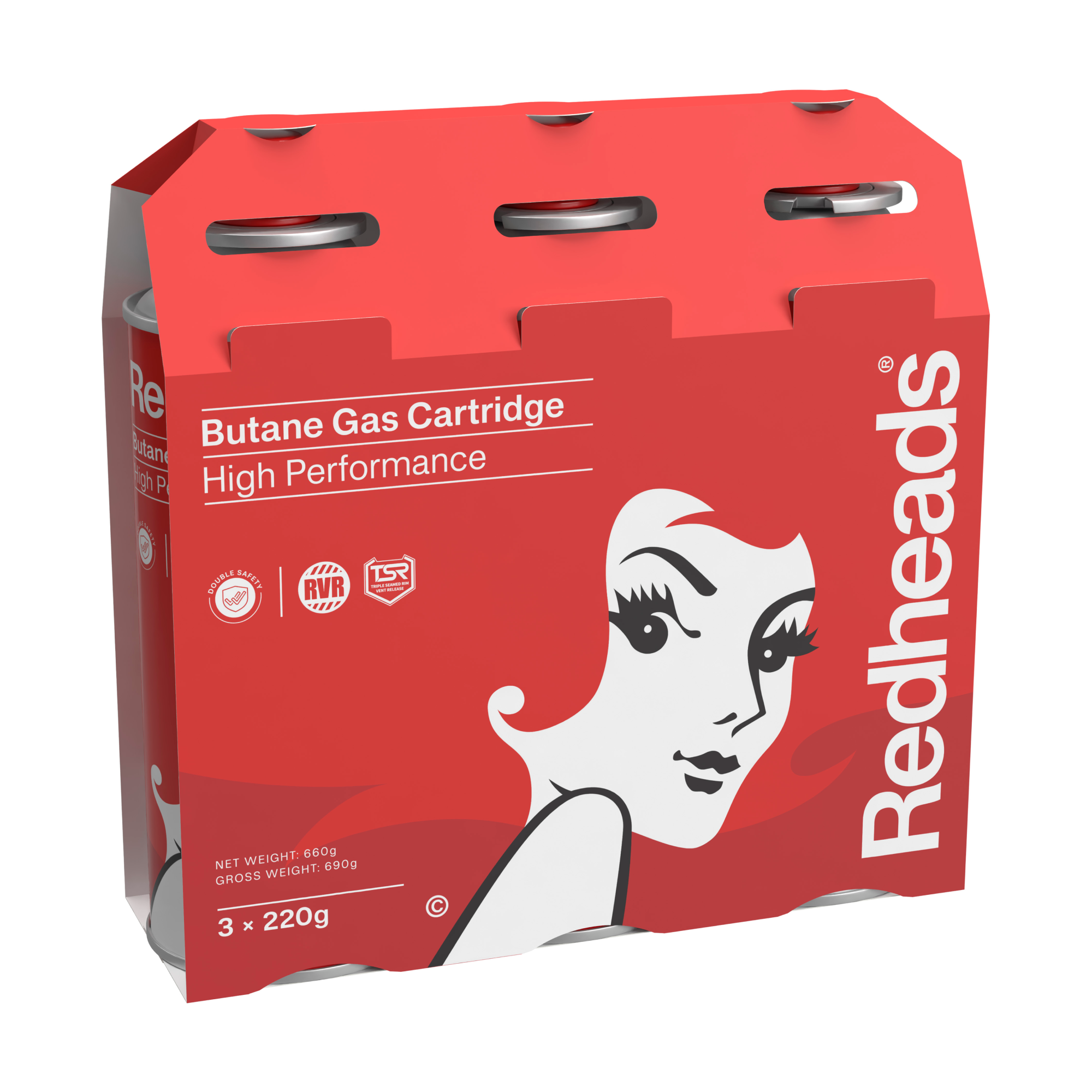 Redheads Butane Gas Cartridges - High-Performance, Multi-Use, Double ...