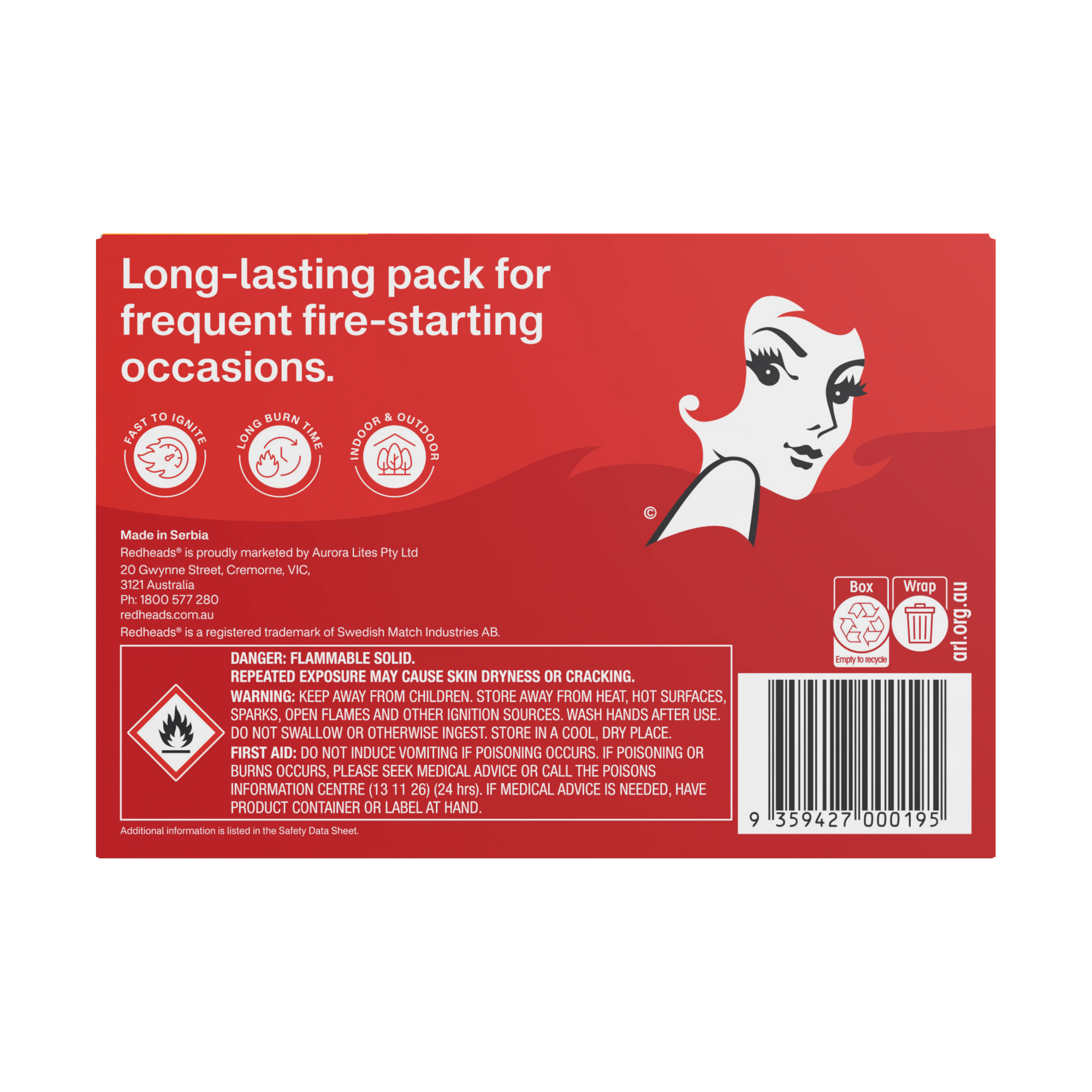Redheads® Classic Firelighters – Quick & Steady Ignition | Multiple ...