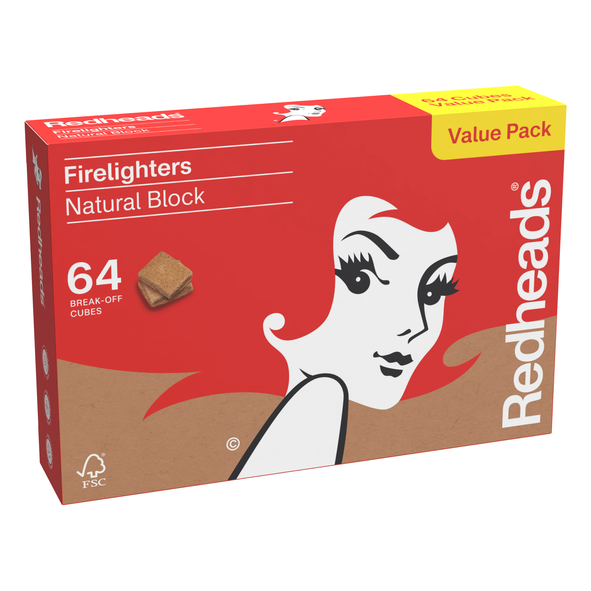 Redheads® Natural Block Firelighters – Sustainable & Palm Oil-Free ...
